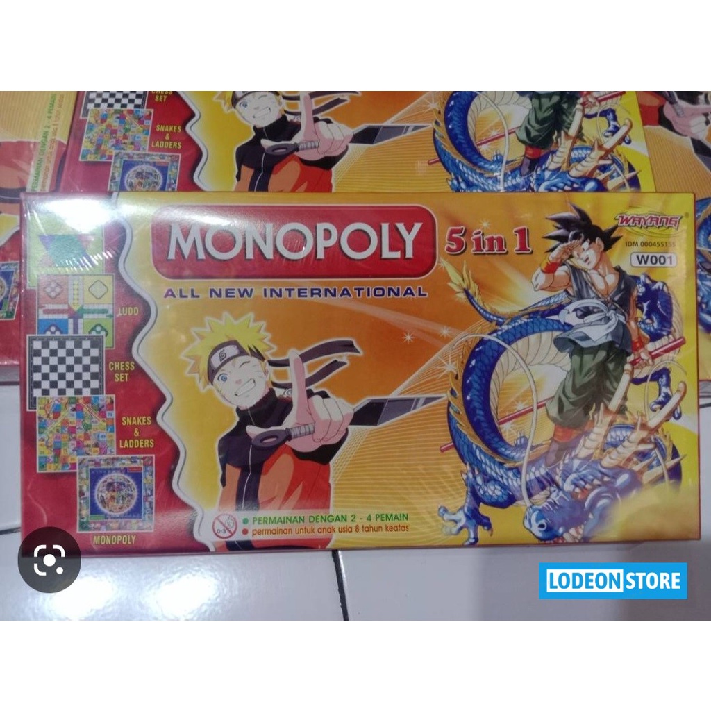 Jual Mainan Keluarga Monopoly 5 in 1 Monopoli Halma Ular Tangga Ludo ...