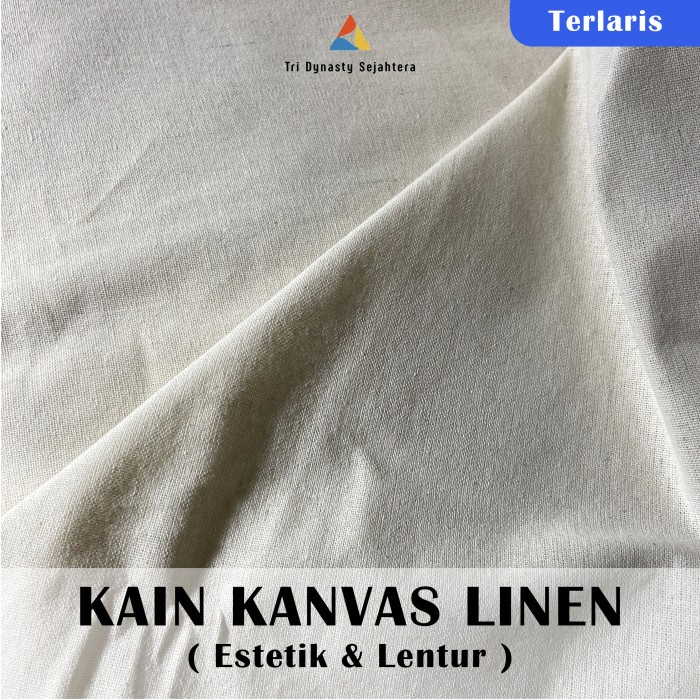 Jual Kain Kanvas Linen 1 Meteran Estetik Lentur Broken White Canvas 023 ...