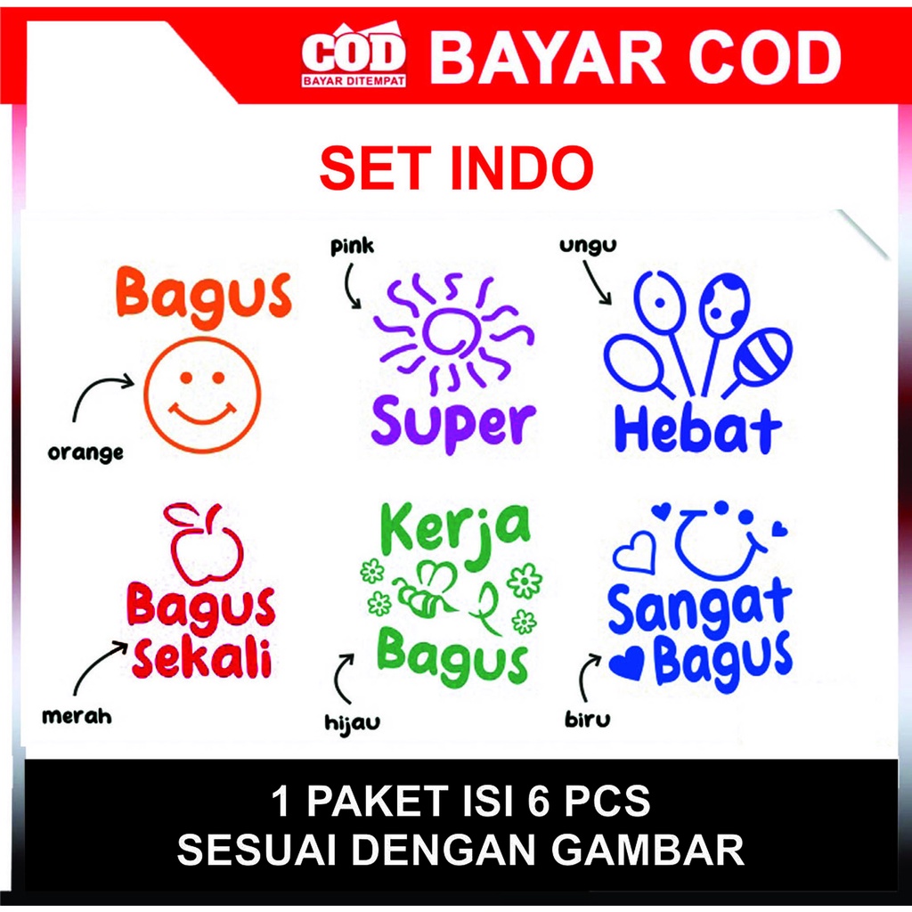 Jual Stempel Penilaian Reward Guru TK / Paud / Anak / SD | Shopee Indonesia