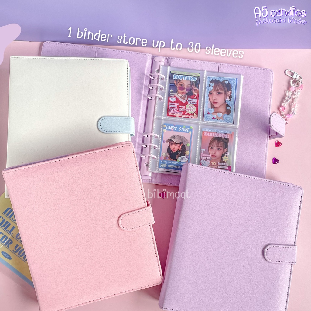 Jual (A5 Size) Candice Binder Leather A5 - Album Photocard PC Notebook ...