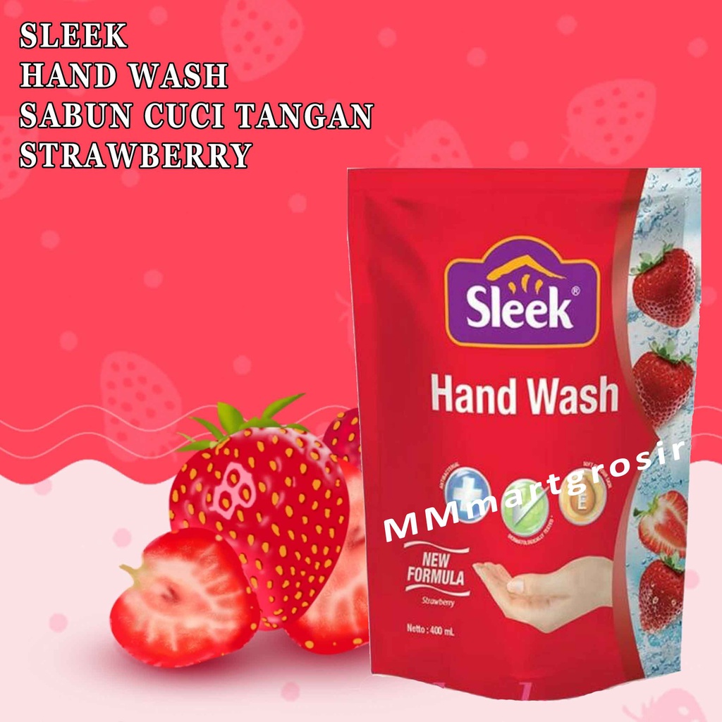 Jual sleek / sabun cuci tangan / New formula / strawberry / 400ml ...