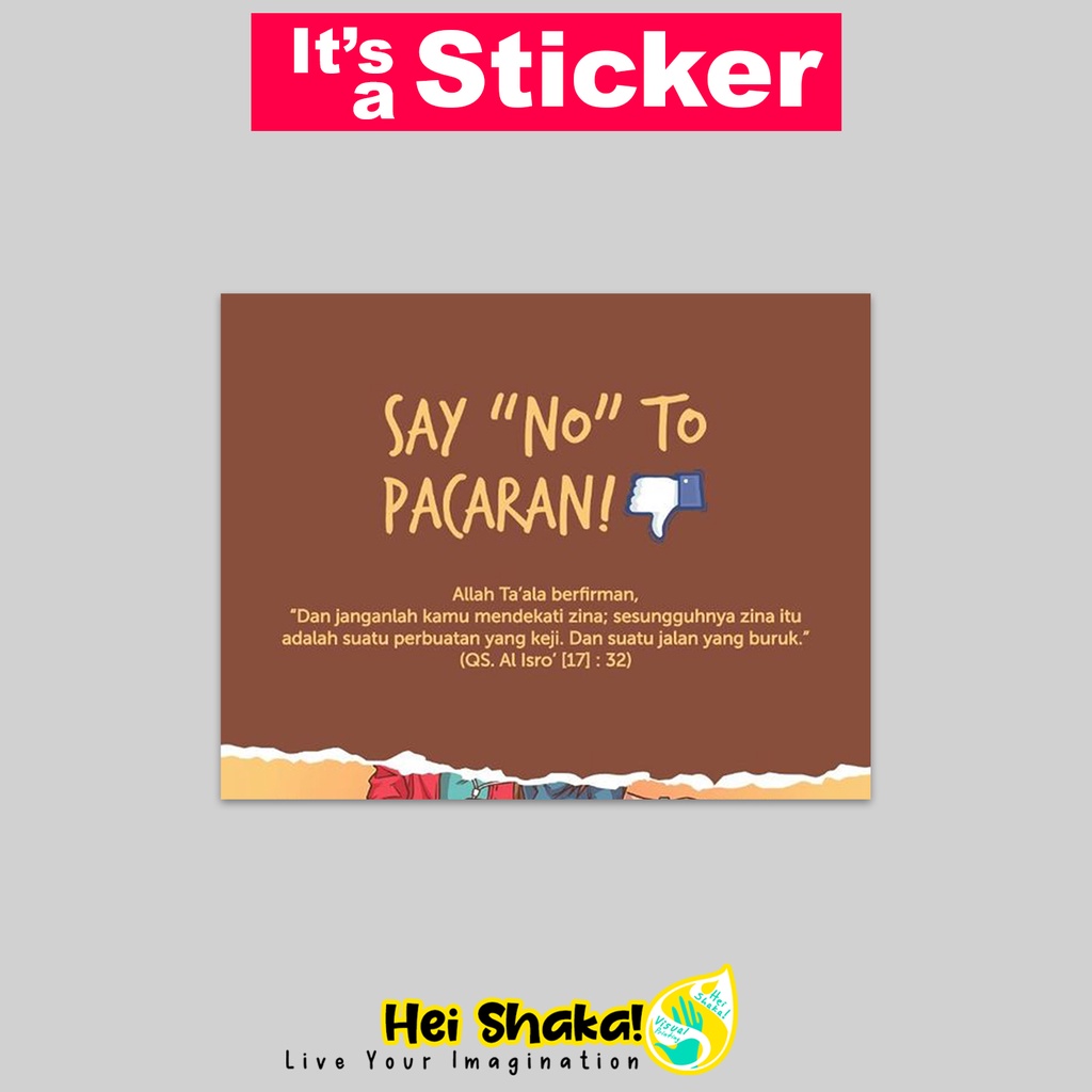 Jual Stiker Say No To Pacaran Sticker Kata Kutipan Motivasi Muslim ...