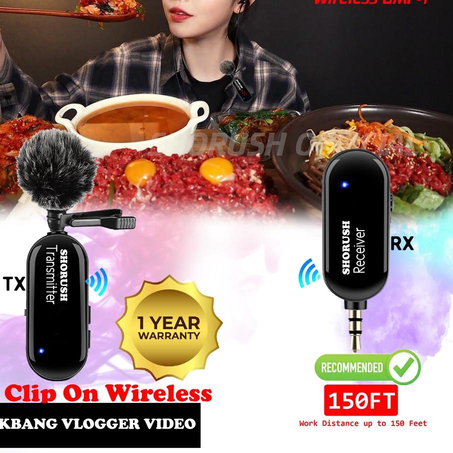 Jual ALU705 Shorush GMP 1 Microphone Mic Clip On Wireless UHF VLOG ...