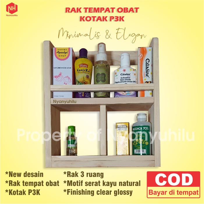 Jual Rak Tempat Obat Kotak P3K Tempel Dinding Kayu | Shopee Indonesia