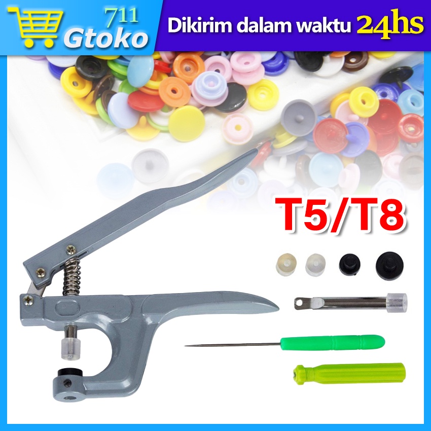 Jual Snap Button Pliers Set T5 / T8 Tang Alat Pasang Kancing Jepret ...