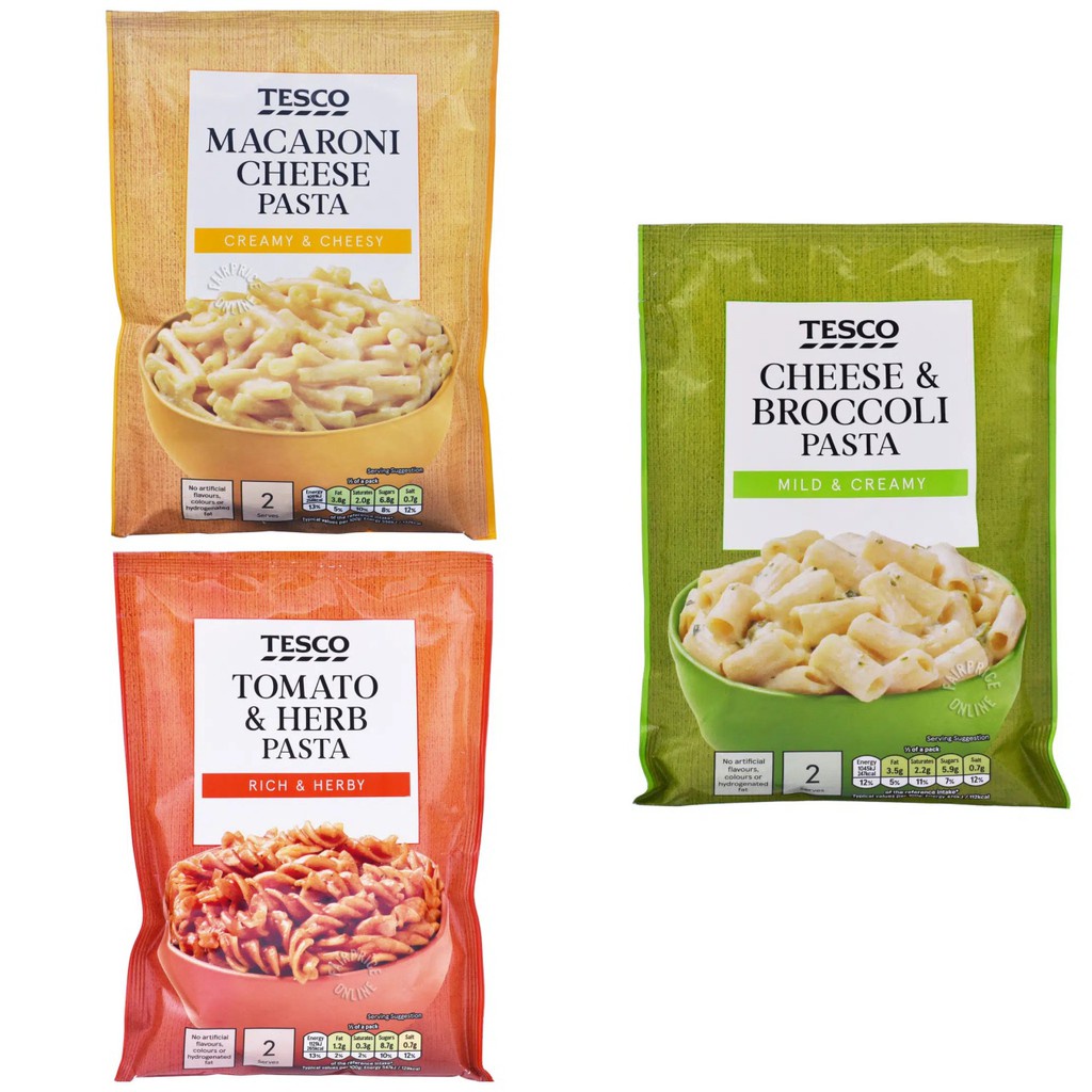 Jual Tesco Pasta & Sauce - Macaroni Cheese, Tomato Herb dan Cheese ...