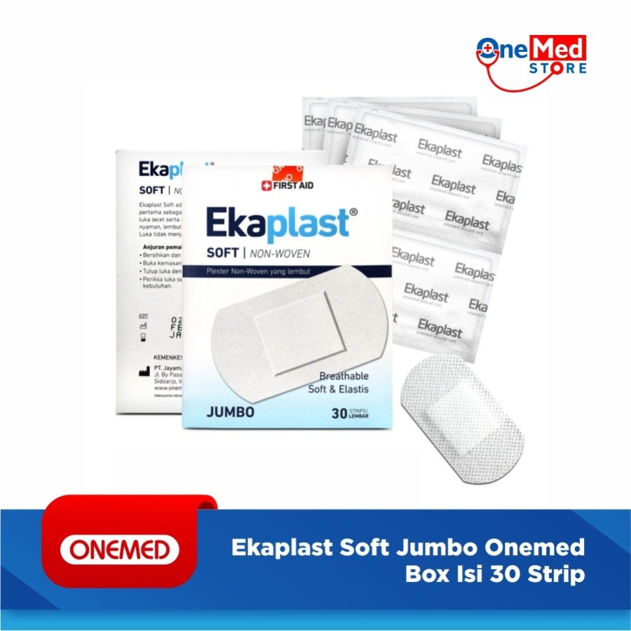 Jual Plester Luka Non Woven Ekaplast Soft Jumbo Onemed Box Isi 30 Strip ...