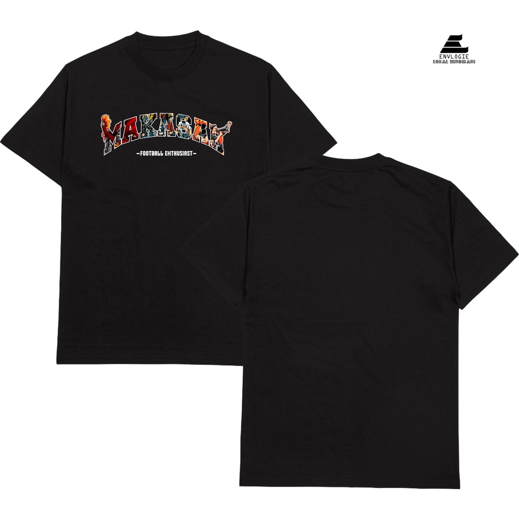 Jual KAOS SUPORTER BOLA PSM MAKASAR hitam dan putih lengan pendek ...