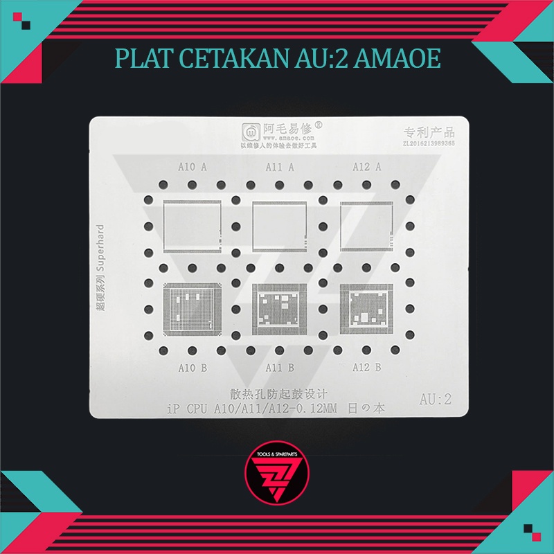 Jual Plat Cetakan AU:2 Amaoe / Cetakan Ic AU2 Amaoe / Stencil IC CPU Ram A10 / A11 / A12 / plat ...
