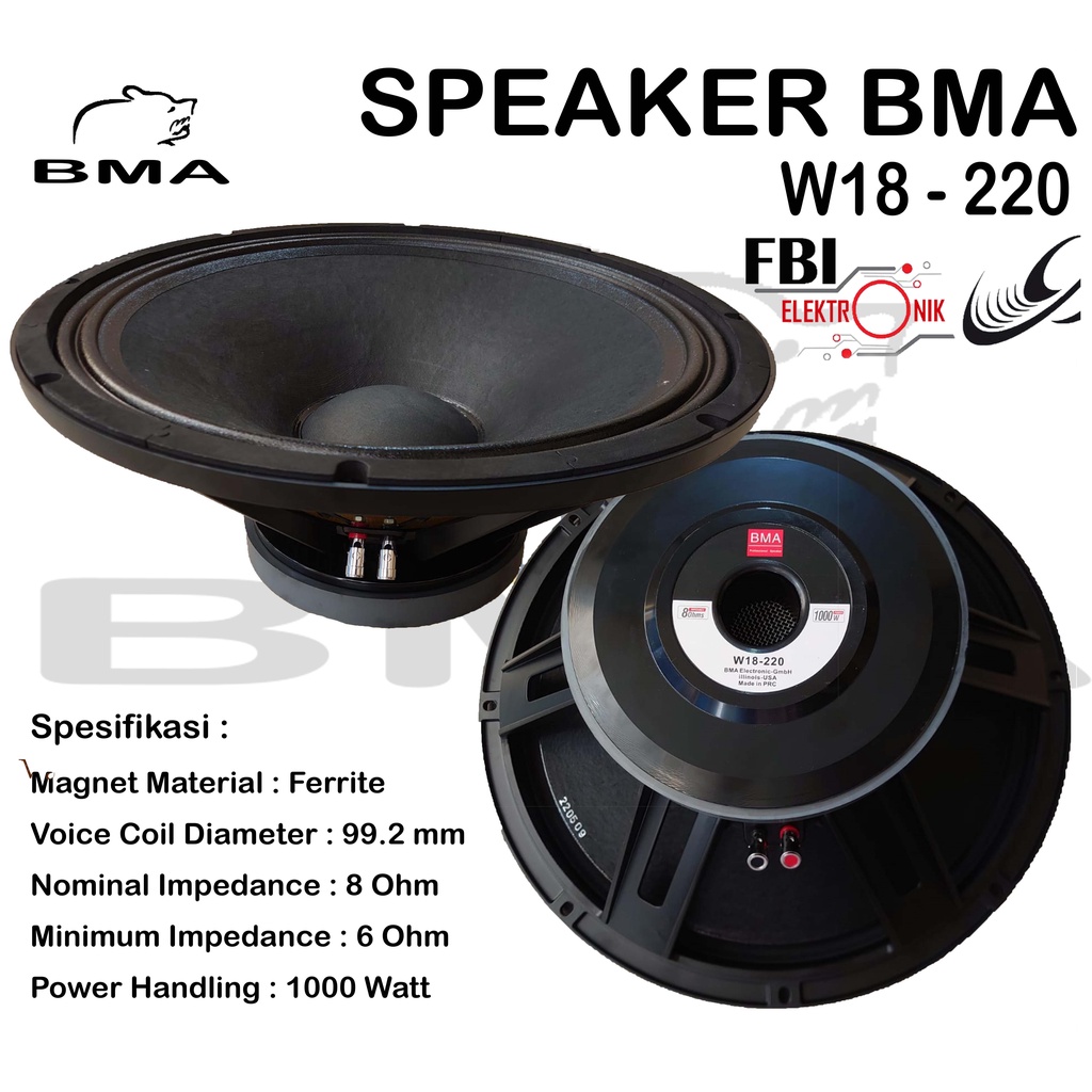 Jual Speaker Komponen BMA W18-220 Spiker Komponen BMA W18-220Speker ...