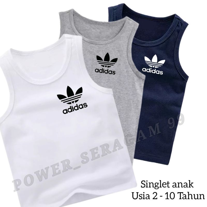 Jual Singlet Anak logo ADDSS Unisex / Atasan singlet anak usia 2-15th ...