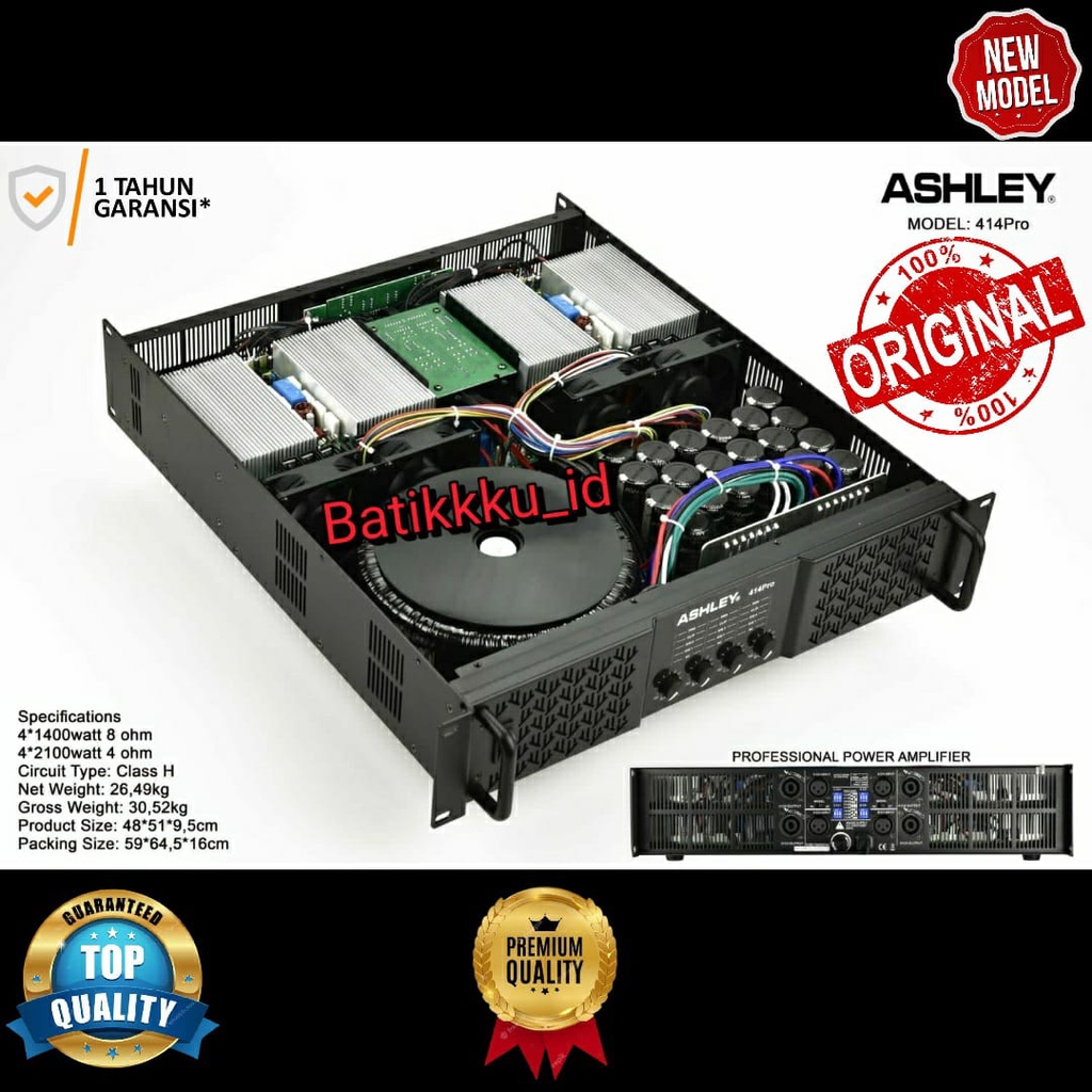 Jual Power ASHLEY 414 PRO 414PRO ORIGINAL 4CH 4 X 2100 WATT | Shopee ...