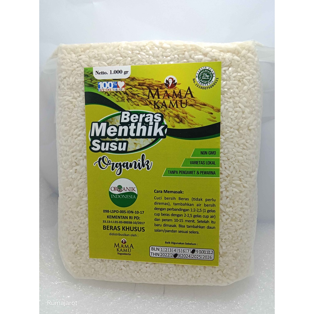 Jual Beras Menthik Susu Organik Sehat Alami Mama Kamu 1 Kg | Shopee ...