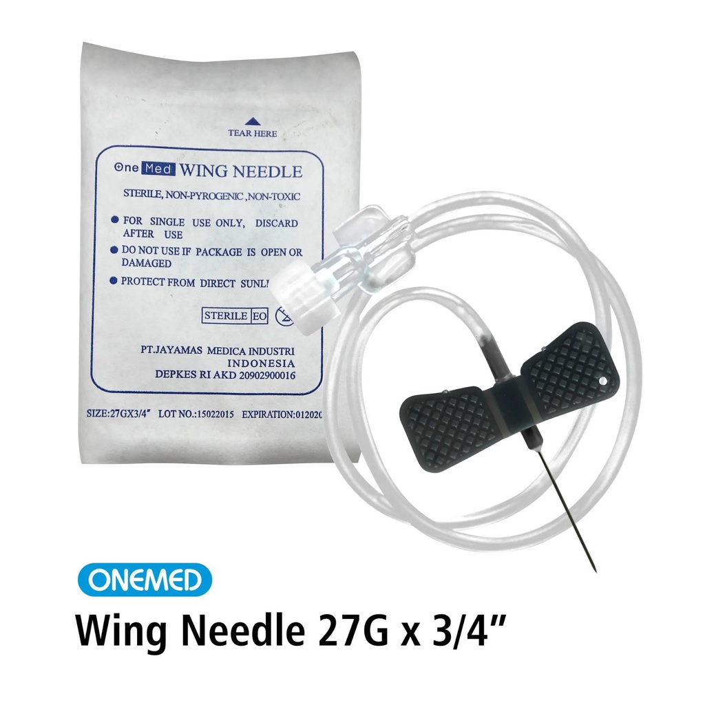 Jual Wing Needle/ Winged Infusion 23/25/27G - OneMed | Shopee Indonesia