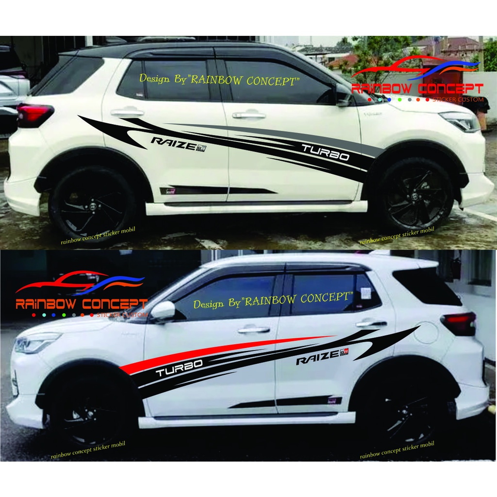 Jual sticker stiker mobil toyota all new raize stripe turbo full body ...