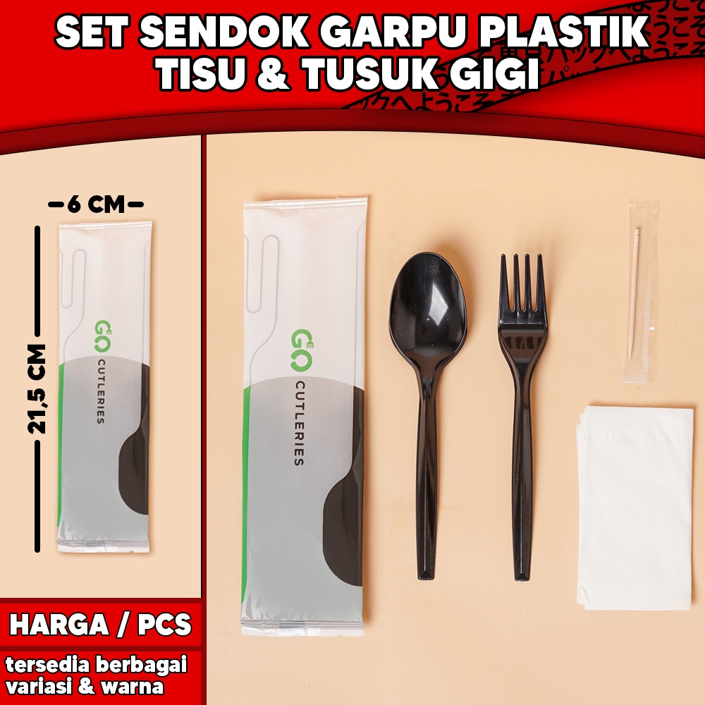 Jual Sendok Garpu Plastik Set Higienis - Disposible Cutleries Set ...
