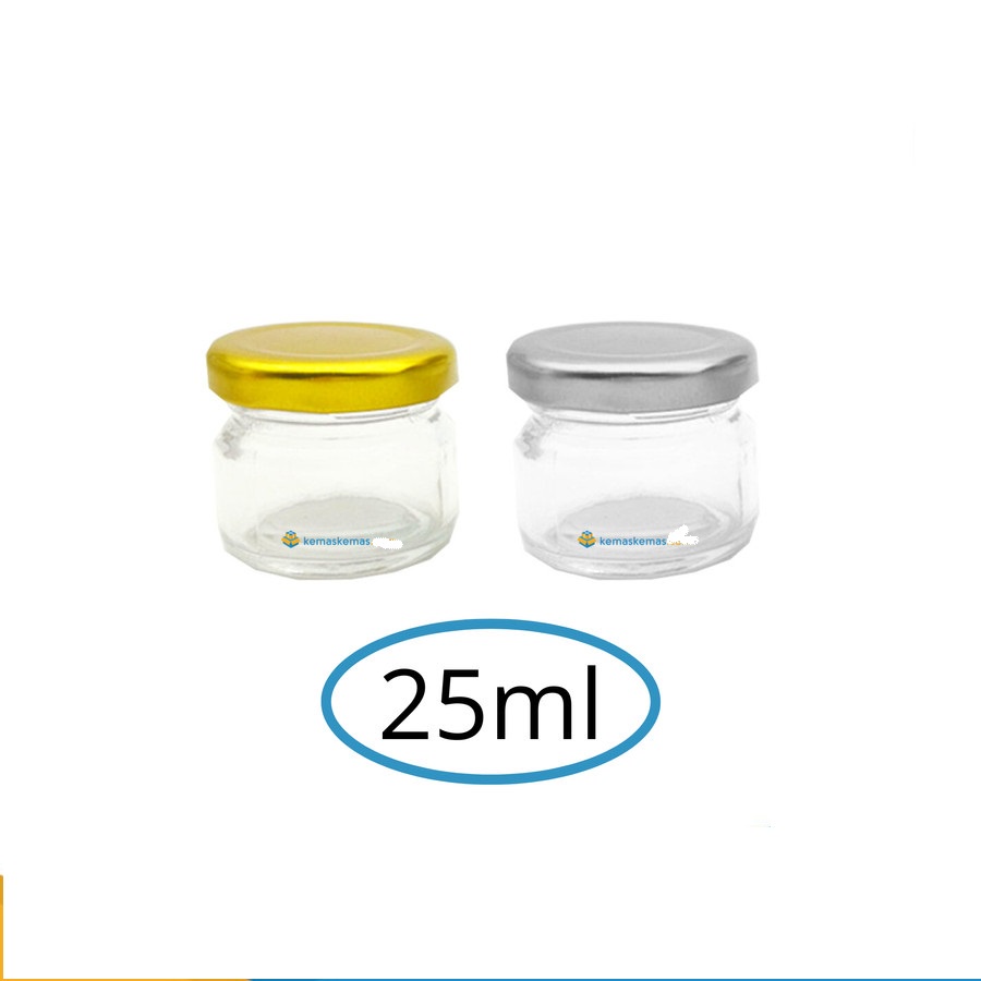 Jual Botol Kaca Jar Round 25ml | Glass Jar Madu Toples Bulat Botol ...