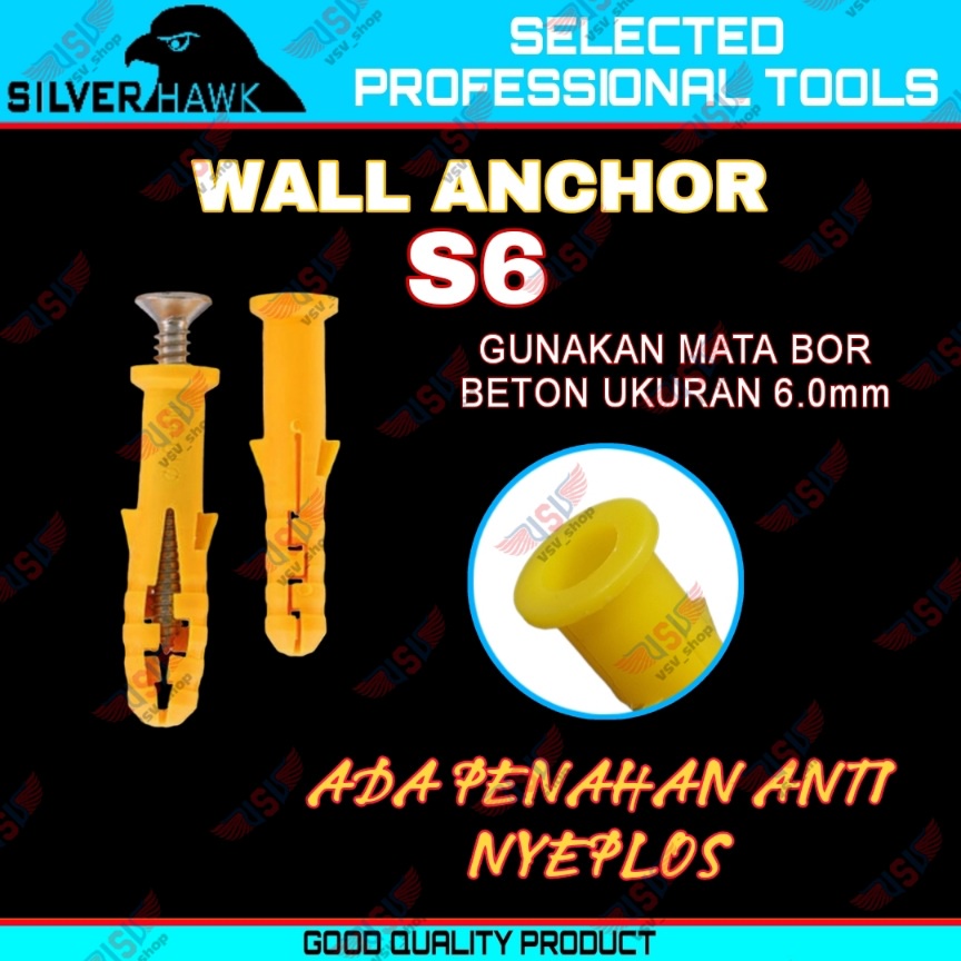 Jual Angkur Baut Tembok sekrup Dinding Tembok Angkur Nylon Wall anchor ...