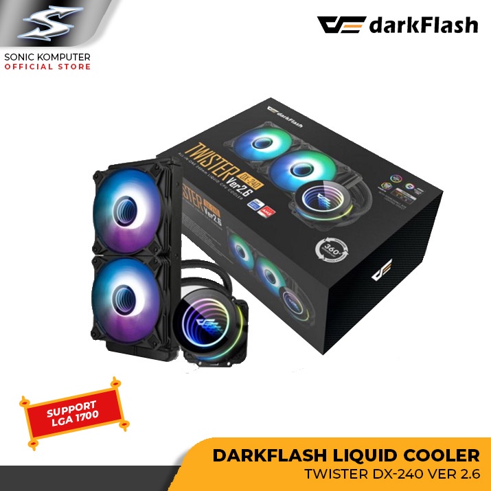 Jual CPU Cooler Darkflash Twister DX-240 V2 AIO Liquid Water Cooling DX240 | Shopee Indonesia