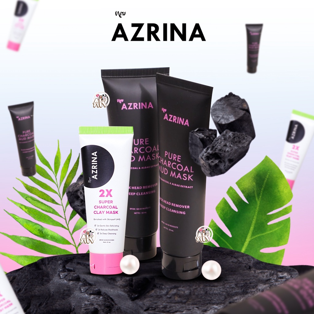 Jual AZRINA PURE CHARCOAL MUD MASK / 2X SUPER CHARCOAL CLAY MASK ...