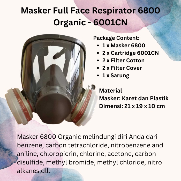 Jual Masker Gas Respirator Full Face / Masker Cat Safety Industrial ...