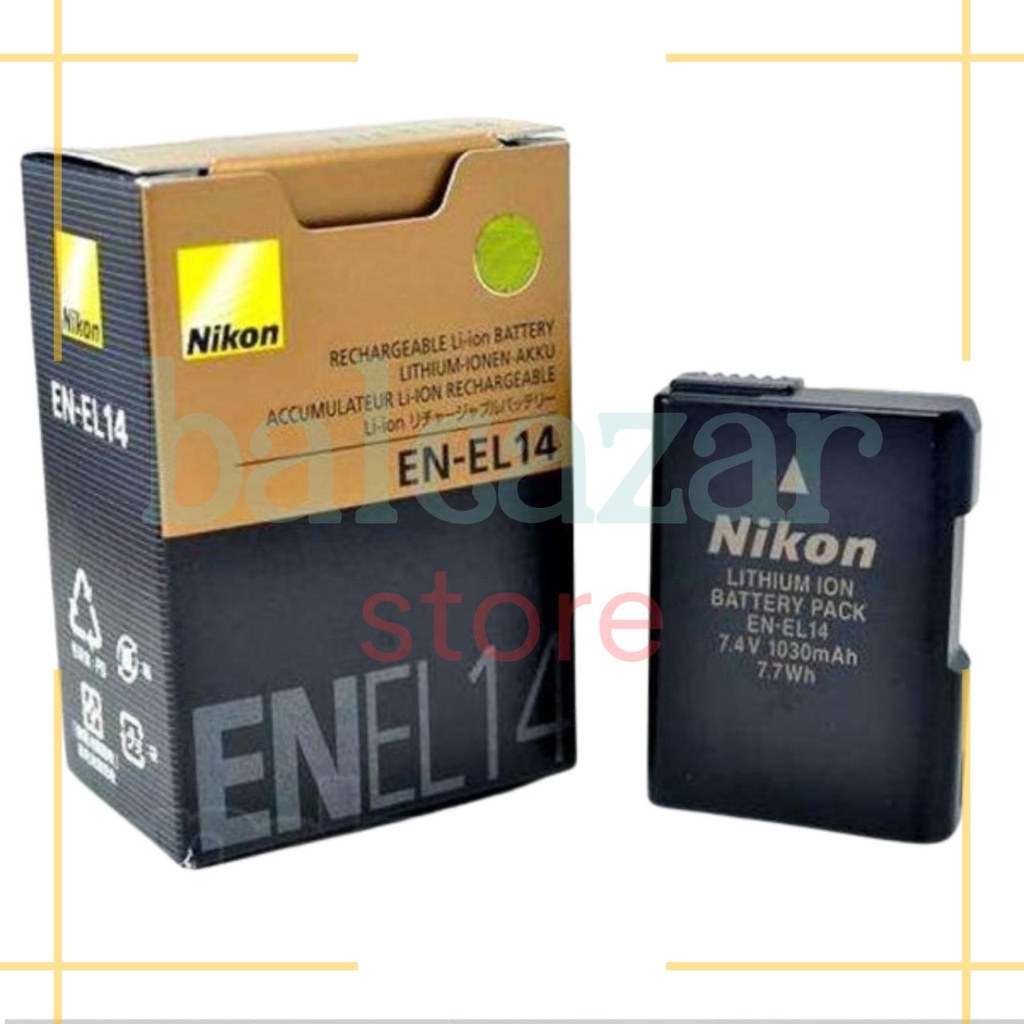 Jual baterai battery nikon EN-EL14 enel14 EN EL14 EN-EL14A kamera dslr D3100 D3200 D5100 D5200 ...