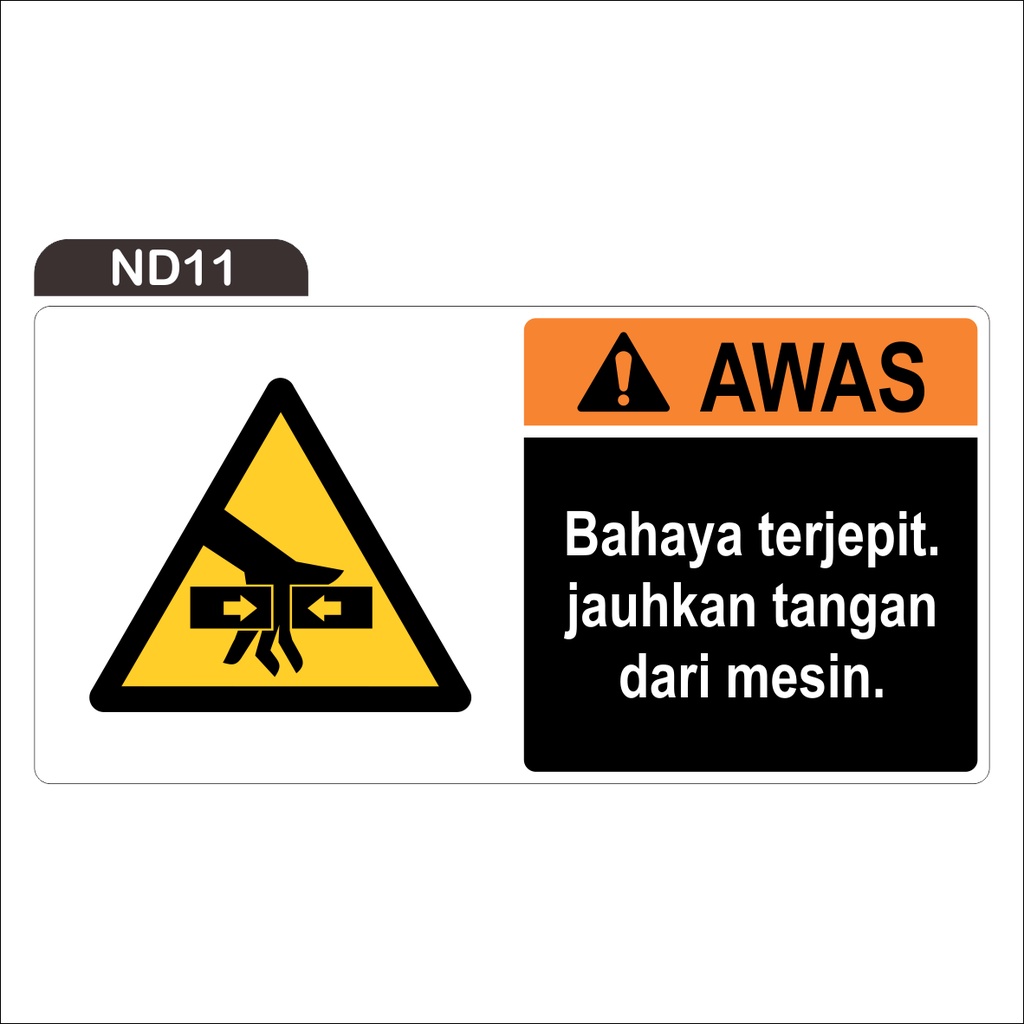 Jual RAMBU BAHAYA TERJEPIT JAUHKAN TANGAN DARI MESIN (STICKER ONLY ...