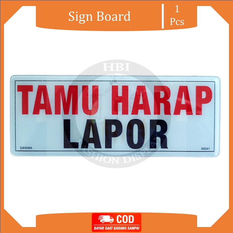 Jual Sign Board Papan Nama Tamu Harap Lapor | Shopee Indonesia