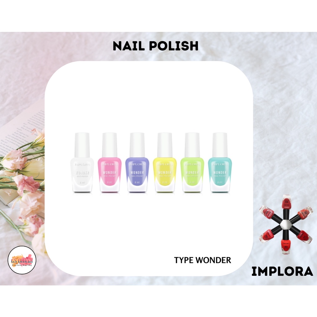 Jual IMPLORA NAIL POLISH - 8 ML - HARGA 1 BOX ISI 6 PCS | Shopee Indonesia