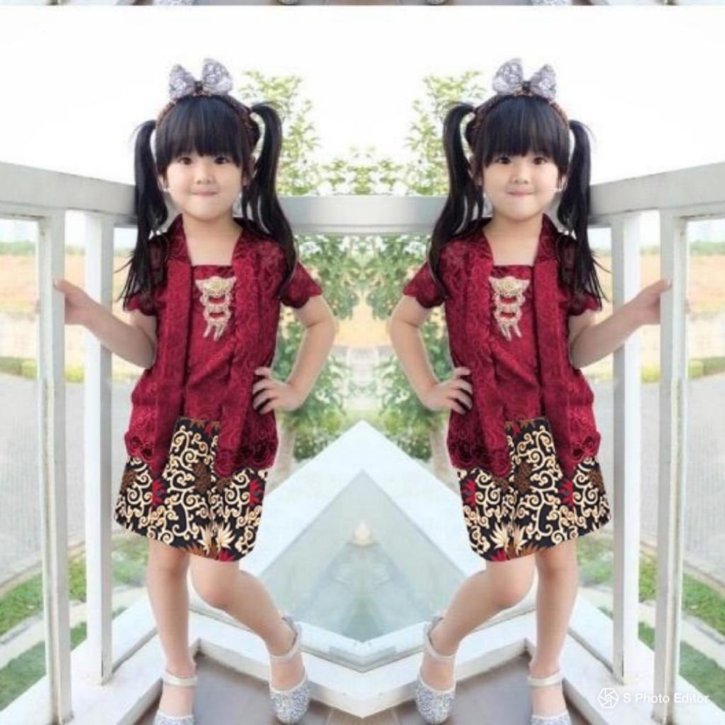 Jual Kebaya Anak Brukat Modern (Gratis Bando) Setelan Baju Brokat & Rok ...