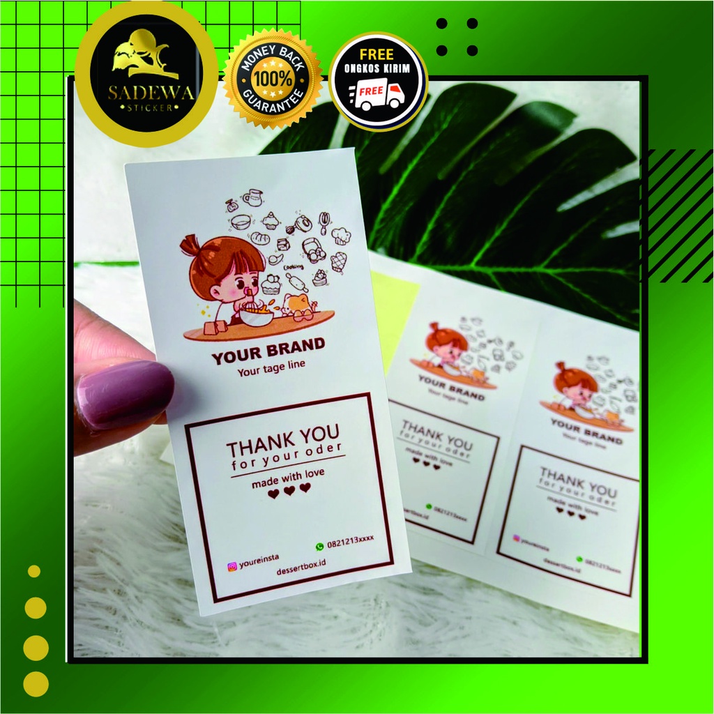 Jual Stiker Seal Dessert | Cetak Sticker Seal Segel Box Dessert Persegi ...