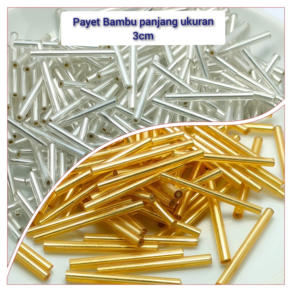 Jual payet bambu panjang jepang manik bambu ukuran 3cm per lusin murah ...