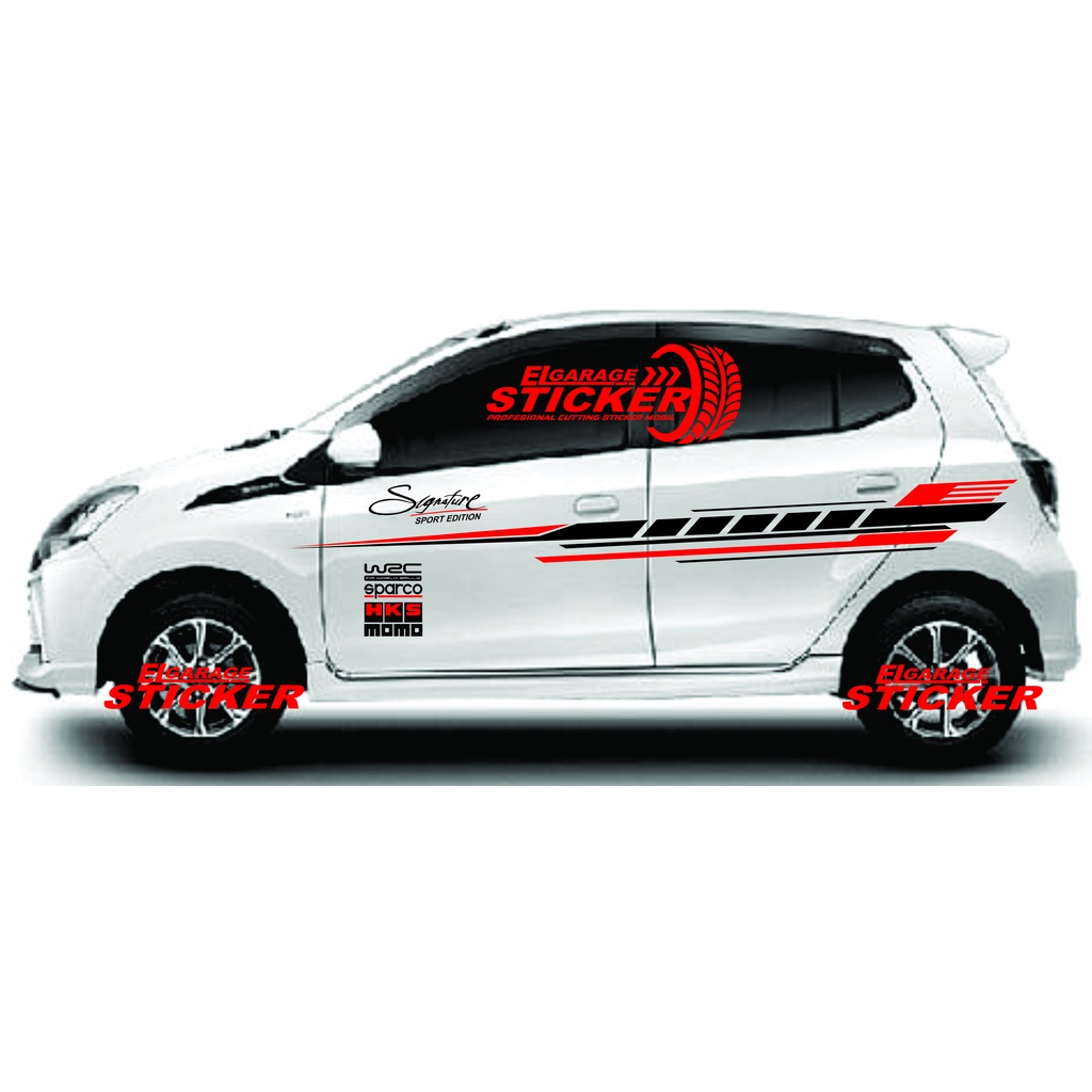 Jual Stiker mobil toyota agya cutting stiker body samping mobil agya ...