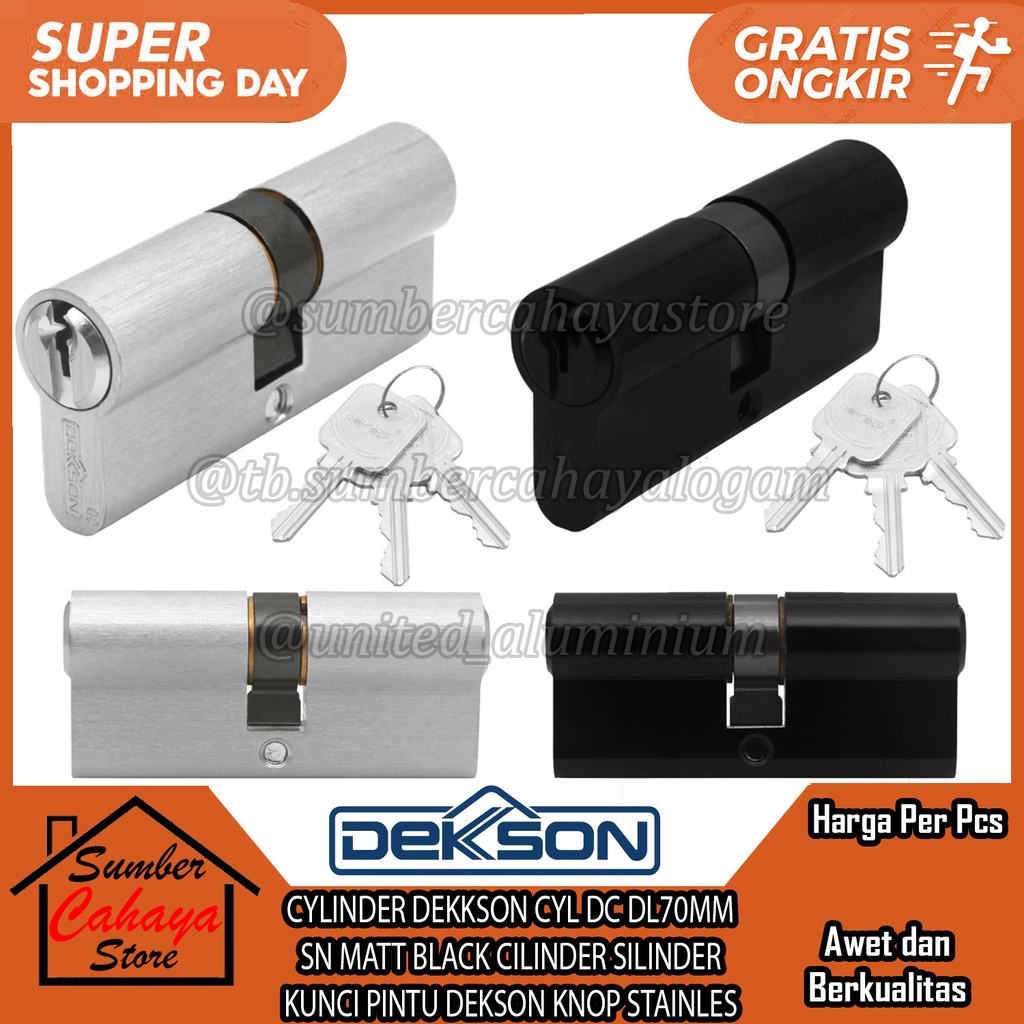 Jual CYLINDER DEKKSON KUNCI SILINDER PINTU CYL DC DL70MM SN 7CM DEKSON ...