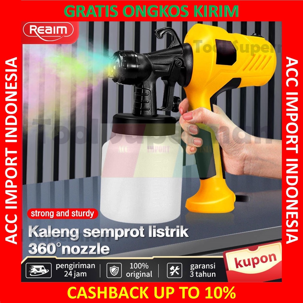 Jual Alat Semprotan Cat Electric Listrik Baterai Spray Gun Paint 450W ...
