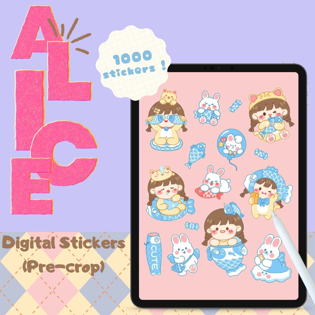 Jual Sticker Digital Pre-Crop Animation Cute --- Alice Digital Sticker ...