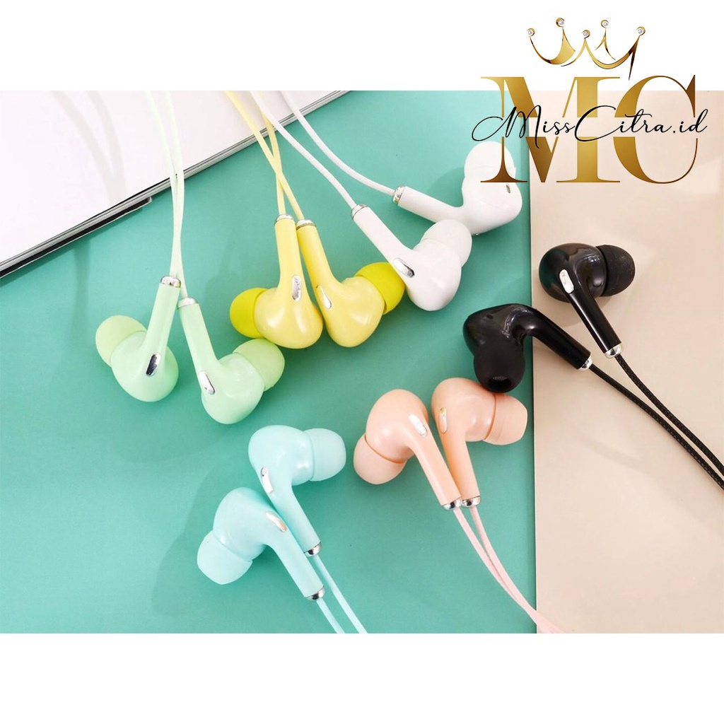 Jual HEADSET HANDSFREE Hf earphone U28 MACARON MATE COLOR HIFI EXTRA ...