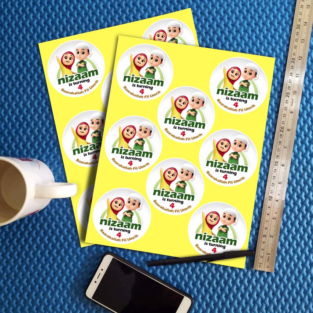 Jual STIKER ULTAH ANAK NUSSA RARA STICKER LABEL ULANG TAHUN ANAK ...
