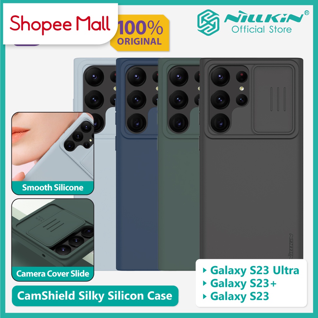 Jual Case Samsung Galaxy S23 Ultra Nillkin CamShield Silky Silicone Camera Cover Slide Casing ...