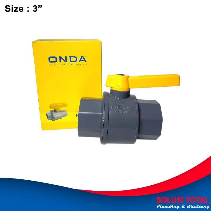 Jual Ball Valve PVCBV 3" ONDA Polos Stop Kran Plastik PVC kuning 3 inch ...