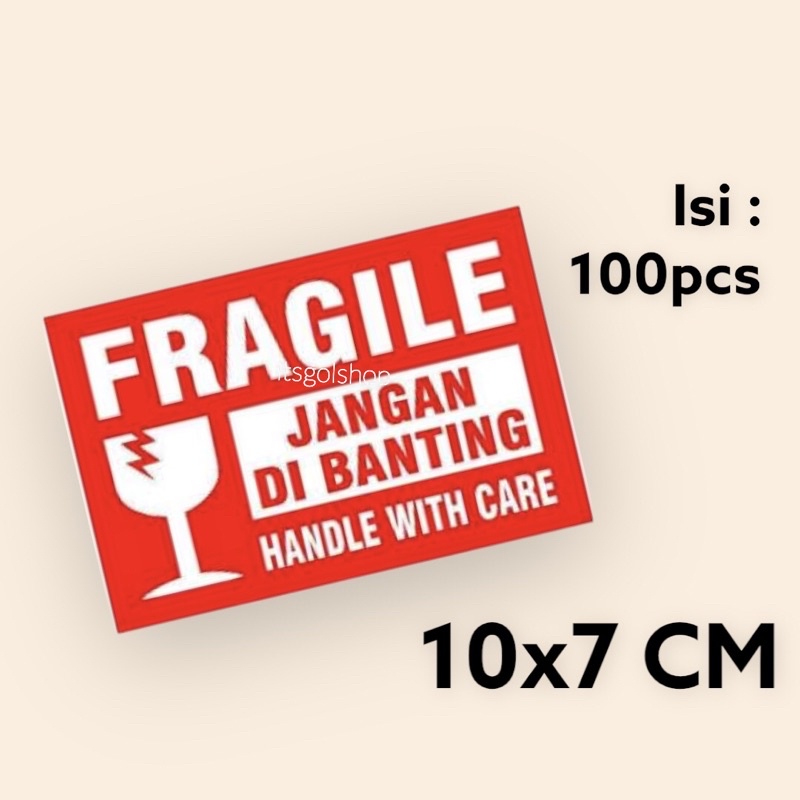 Jual STICKER FRAGILE | 10x7cm | STIKER FRAGILE | Shopee Indonesia