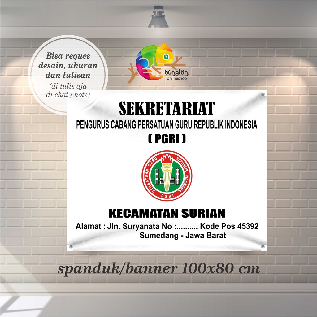 Jual Spanduk, Banner Plang PGRI, Plang Posko Kesehatan, Plang Sekolah ...