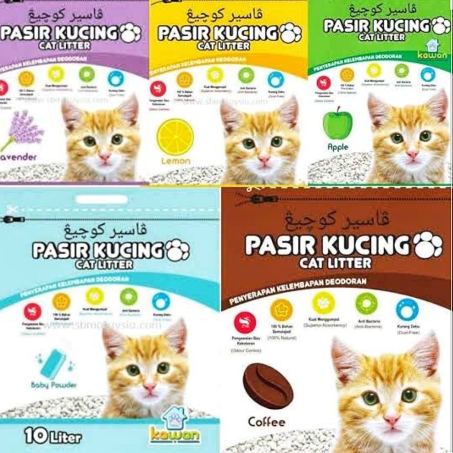 Jual Pasir Kawan 10 liter dan 5 liter Pasir Kucing Gumpal | Shopee ...