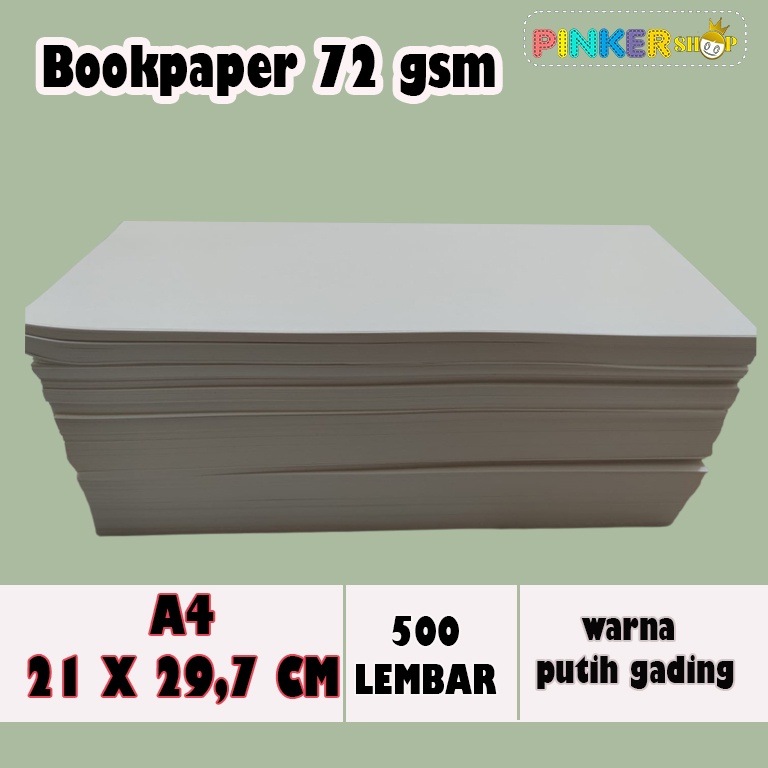 Jual BOOKPAPER 72 GSM A4 KERTAS IMPERIAL KERTAS NOVERL 72 gsm PER RIM ...