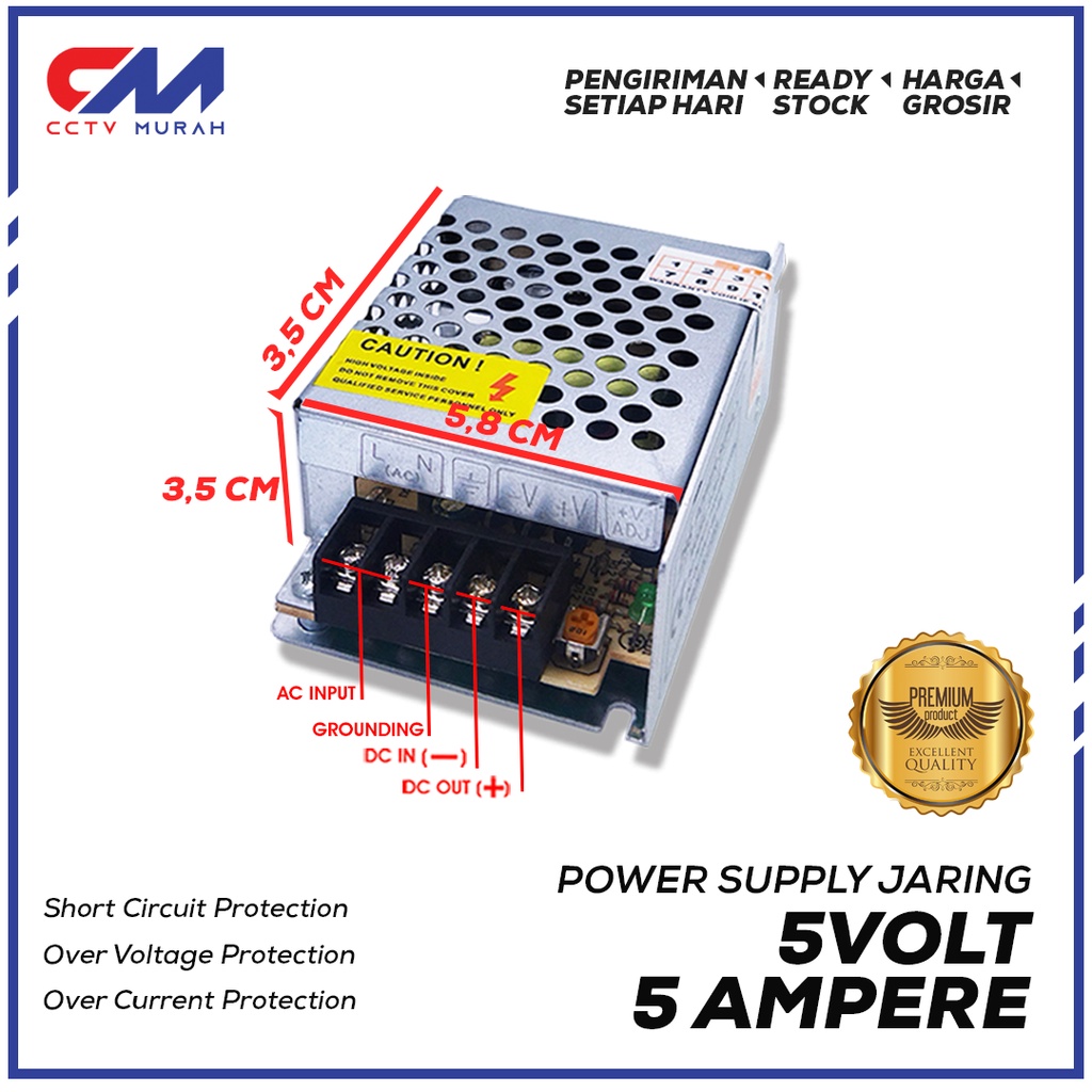 Jual POWER SUPPLY 5V/5A || Type S-25-5 || POWER SUPPLY SWITCHING ...