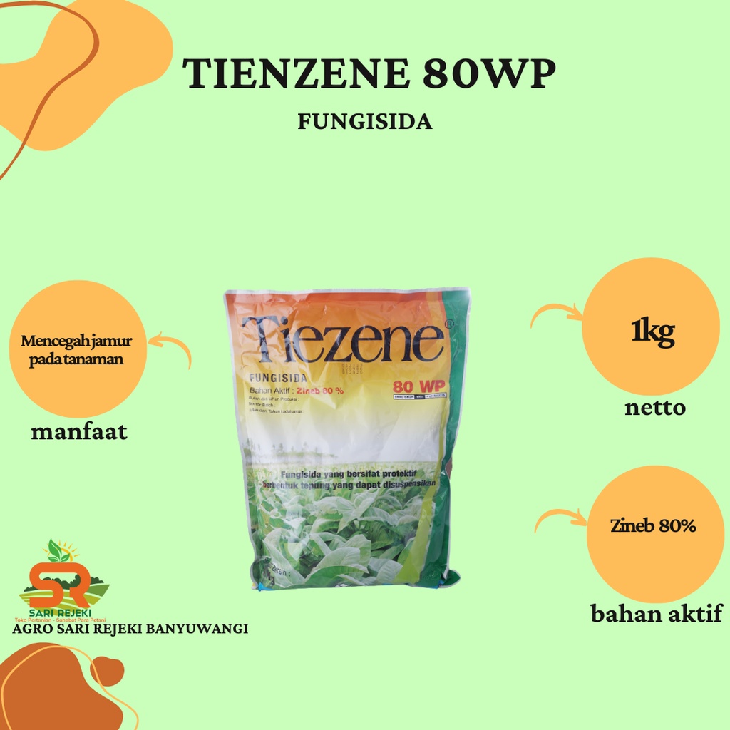 Jual TIEZENE 80WP 1KG FUNGISIDA ZINEB mencegah jamur pada tanaman ...