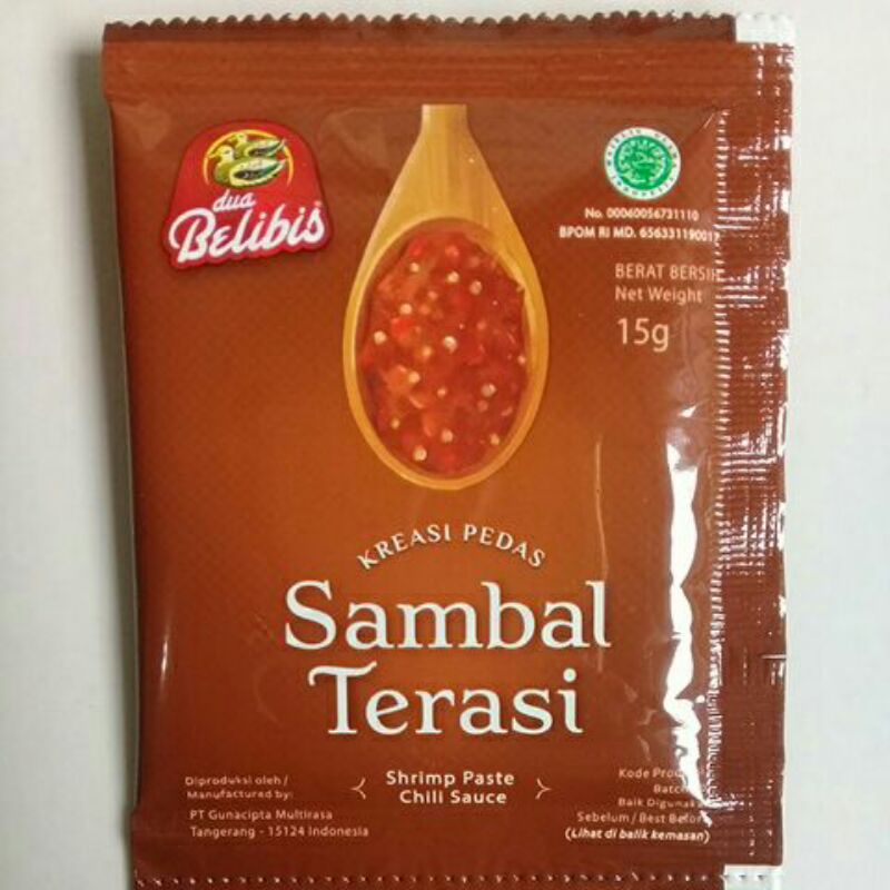 Jual ~MOS~ Sambal Terasi Dua Belibis Sachet 15 gram. Sambal Sachet ...