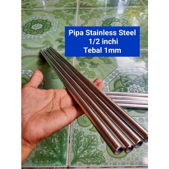 Jual Pipa Stainless Steel Ukuran 1/2 inchi tebal 1mm panjang 50cm ...