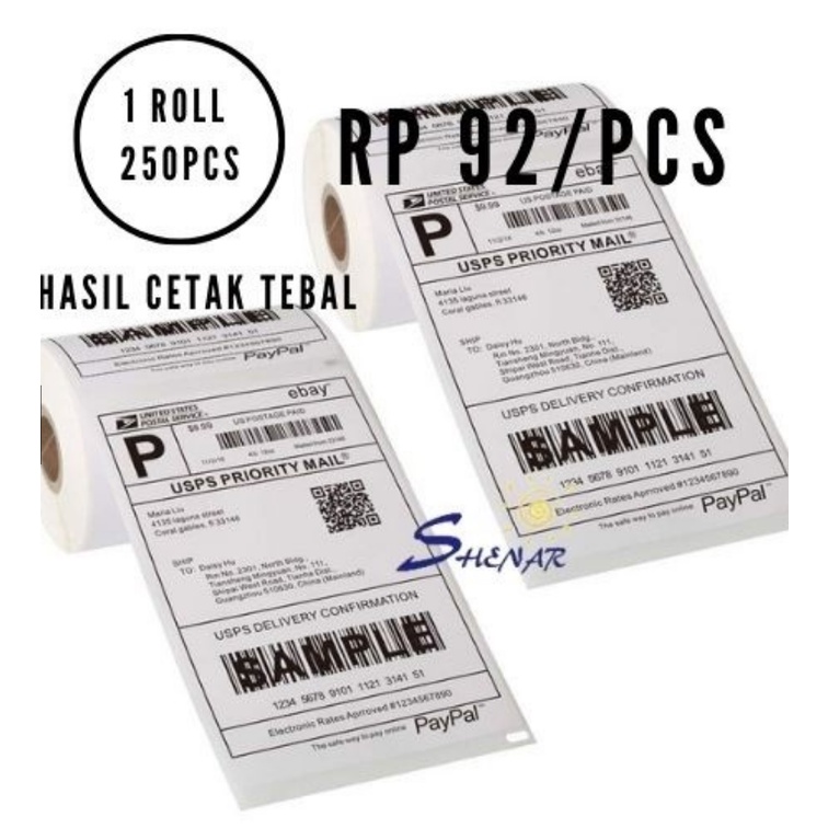 Jual Kertas Thermal Label Barcode 100 x 150mm | Shopee Indonesia