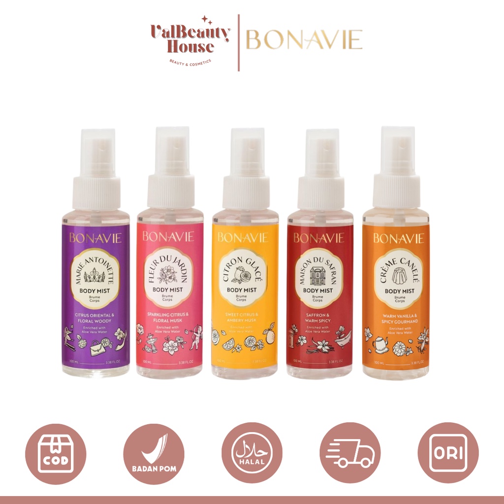 Jual BONAVIE - Fragrance Body Mist - All Variant - 100ml (ORIGINAL ...